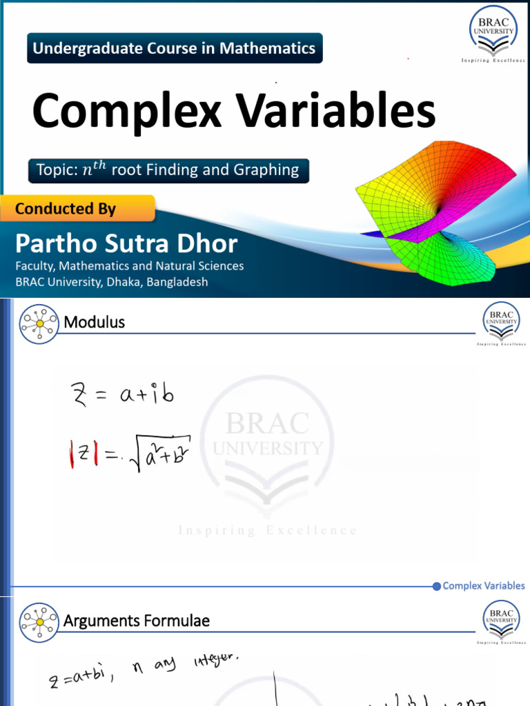 Complex Variables: Root Finding & Graphing | PDF | Complex Analysis ...