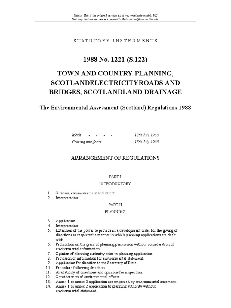 Scottish Government 88. The Environmental Assessment Scotland ...