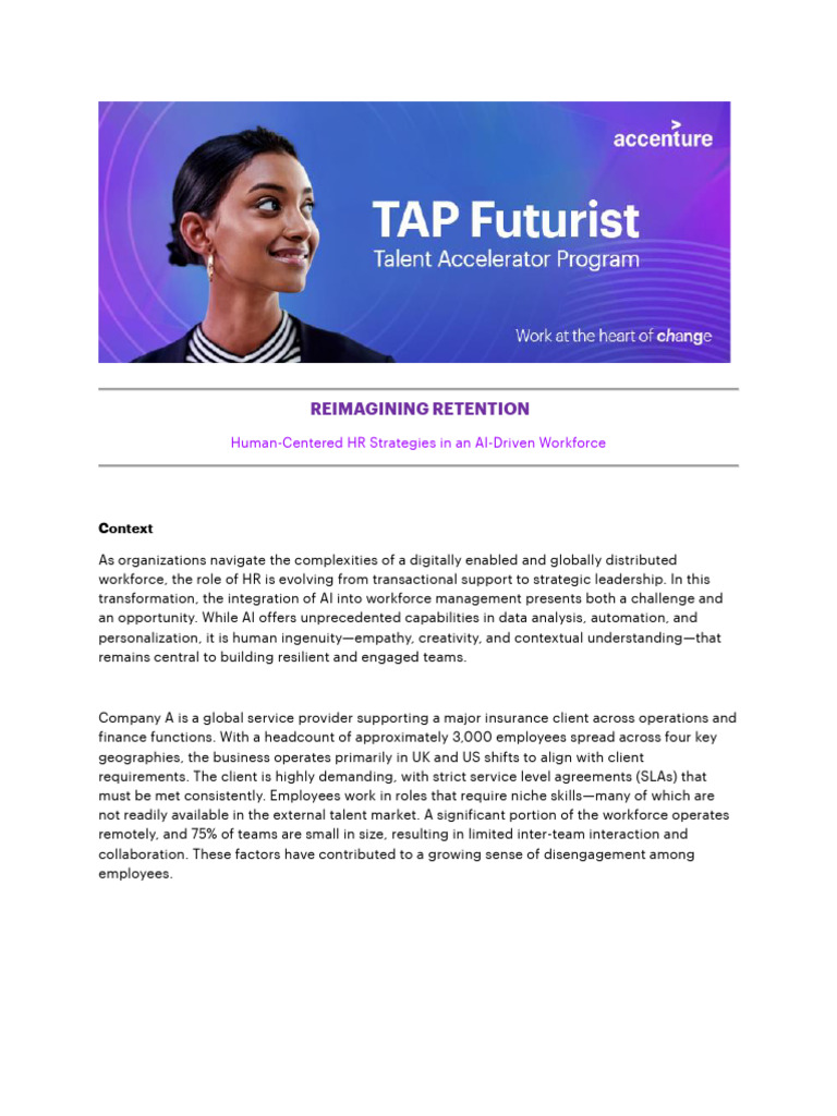 Case Study 2 - Reimagining Retention | PDF | Employee Retention ...