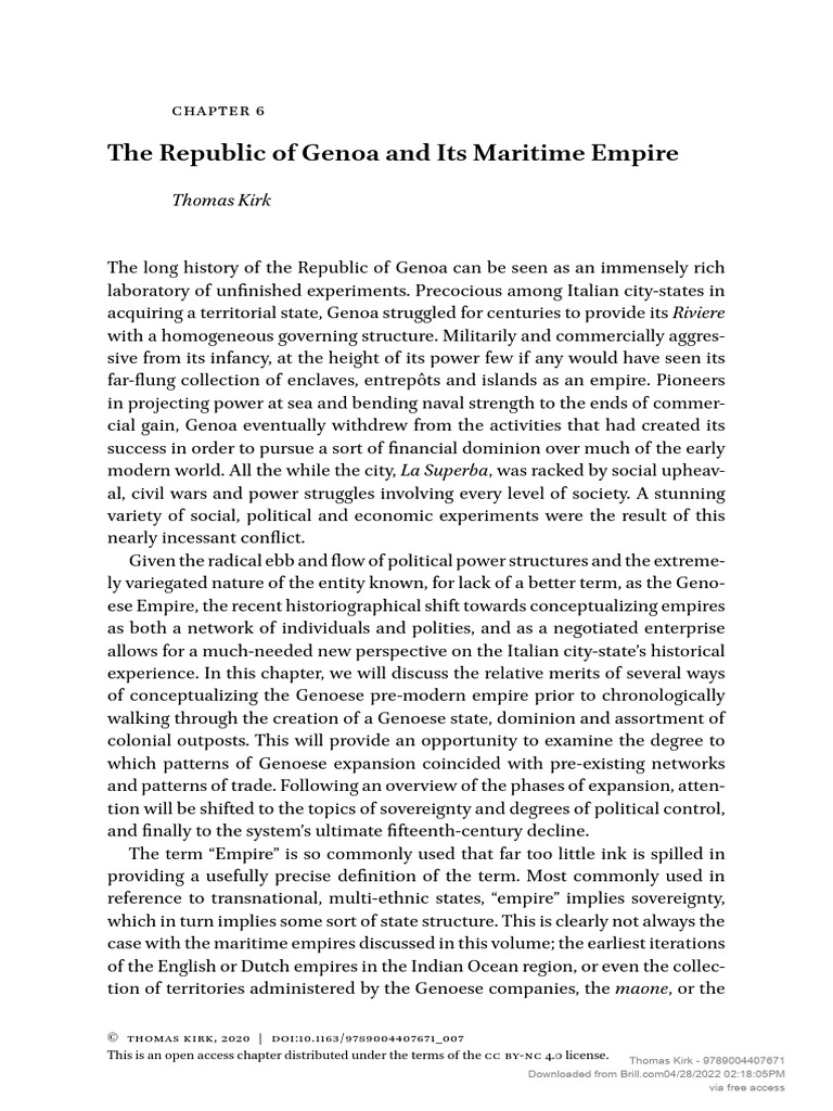 The Republic of Genoa's Maritime Empire | PDF | Genoa | Republic Of Venice