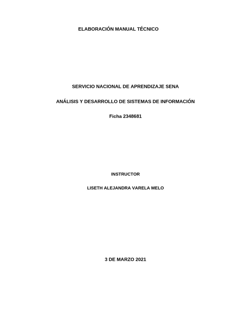 MANUAL TECNICO - v1 | PDF | User (Computing) | Databases