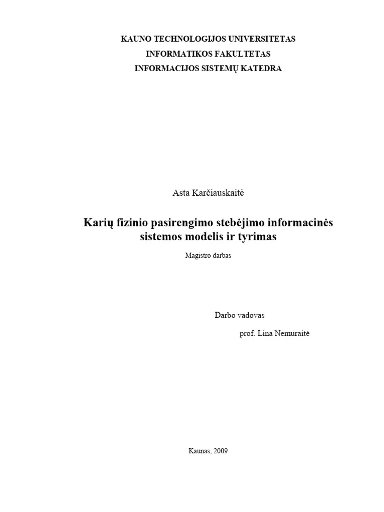 Asta Karciauskaite Magistrinio Ataskaita | PDF
