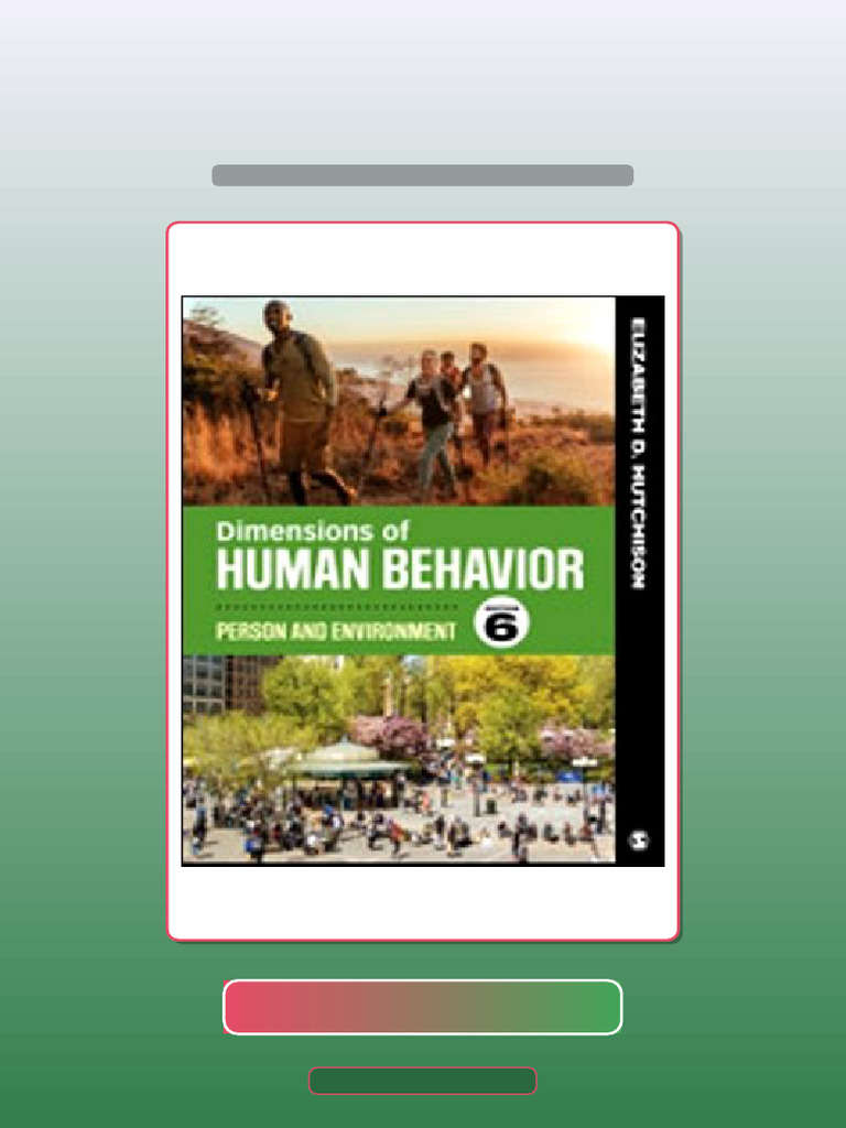 Dimensions of Human Behavior Person and Environment 6th Edition ...