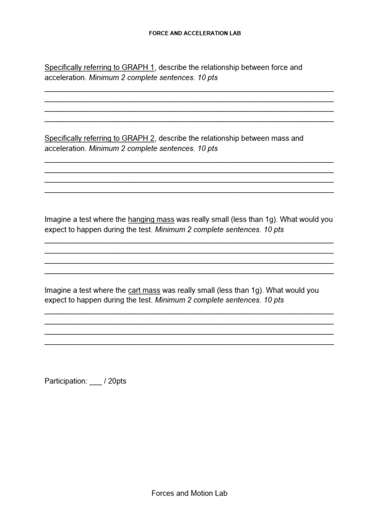 Forces and Acceleration Lab Analysis | PDF