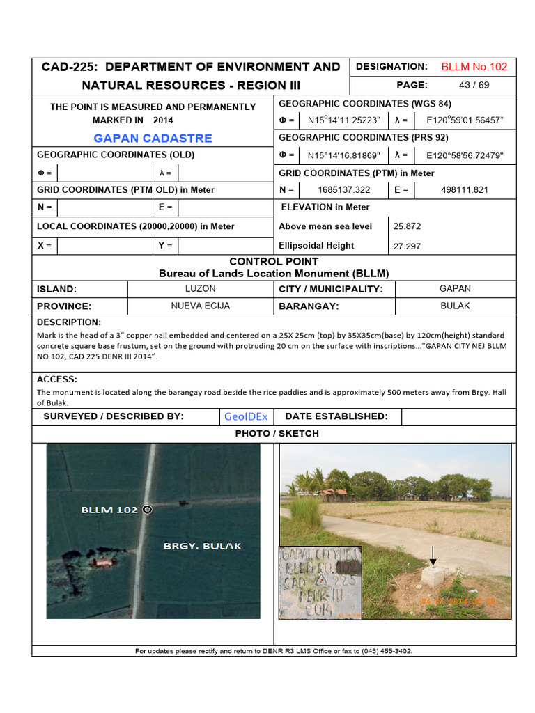 Cad225 BLLM 102 | PDF | Geographical Technology | Geodesy