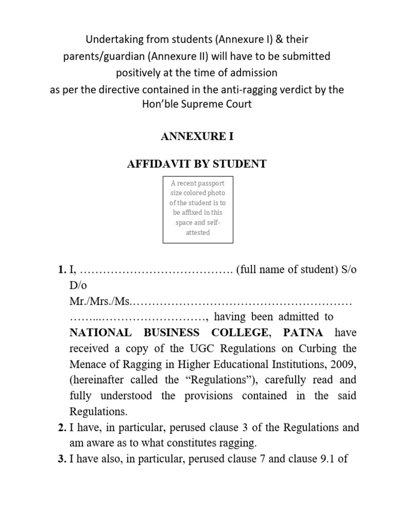 Anti Ragging Form | PDF | Justice | Crime & Violence