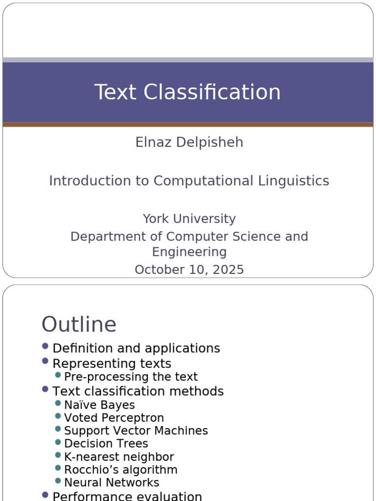 Lecture 14 Text Classification | PDF | Statistical Classification | Applied Mathematics