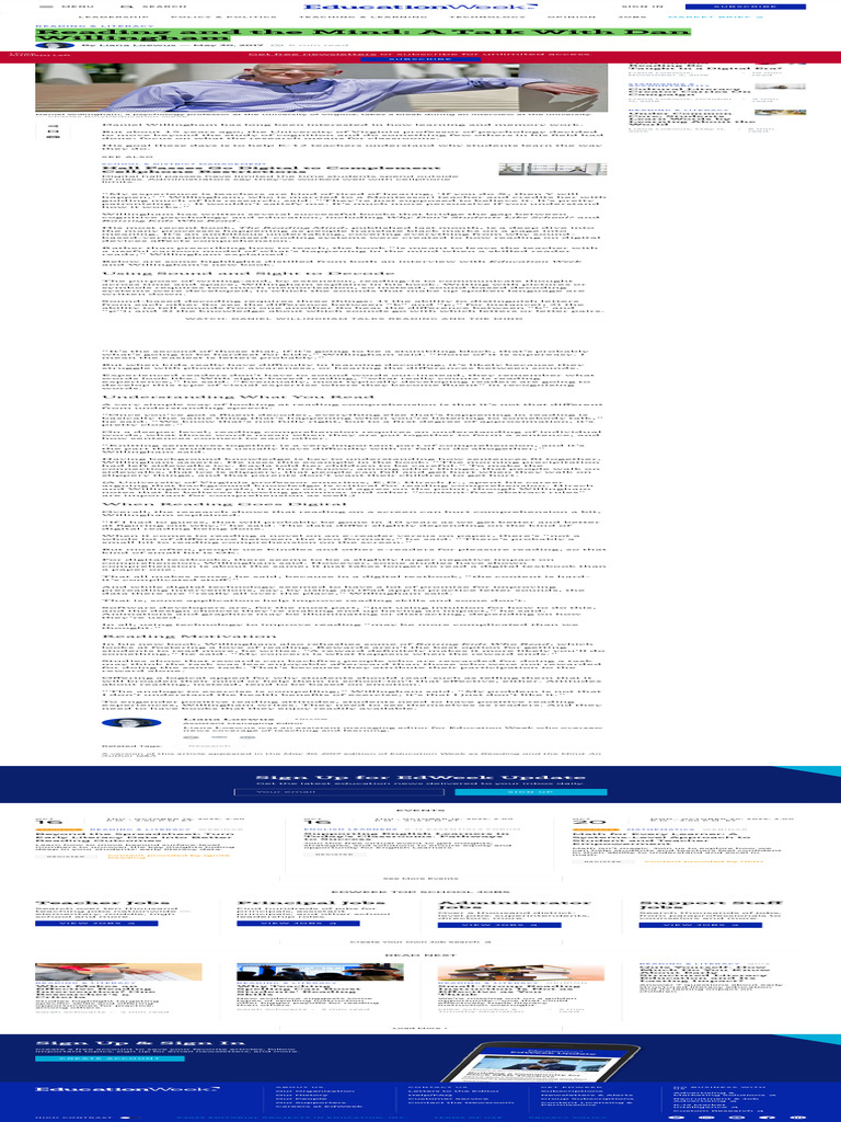 Reading and The Mind - A Talk With Dan Willingham | PDF | Reading ...