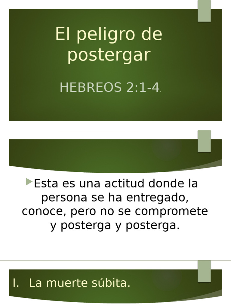 El Peligro de Postergar | PDF