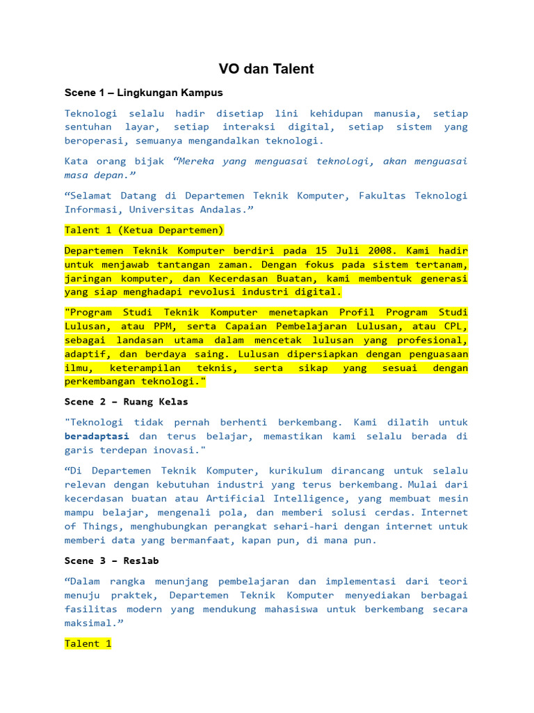 VO Dan Talent | PDF