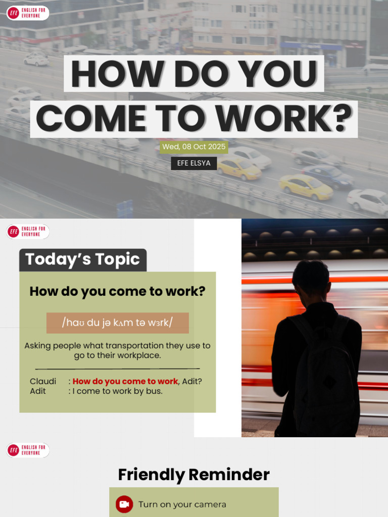 Wed - How Do You Come To Work - Efe Elsya - Final | PDF | Public ...