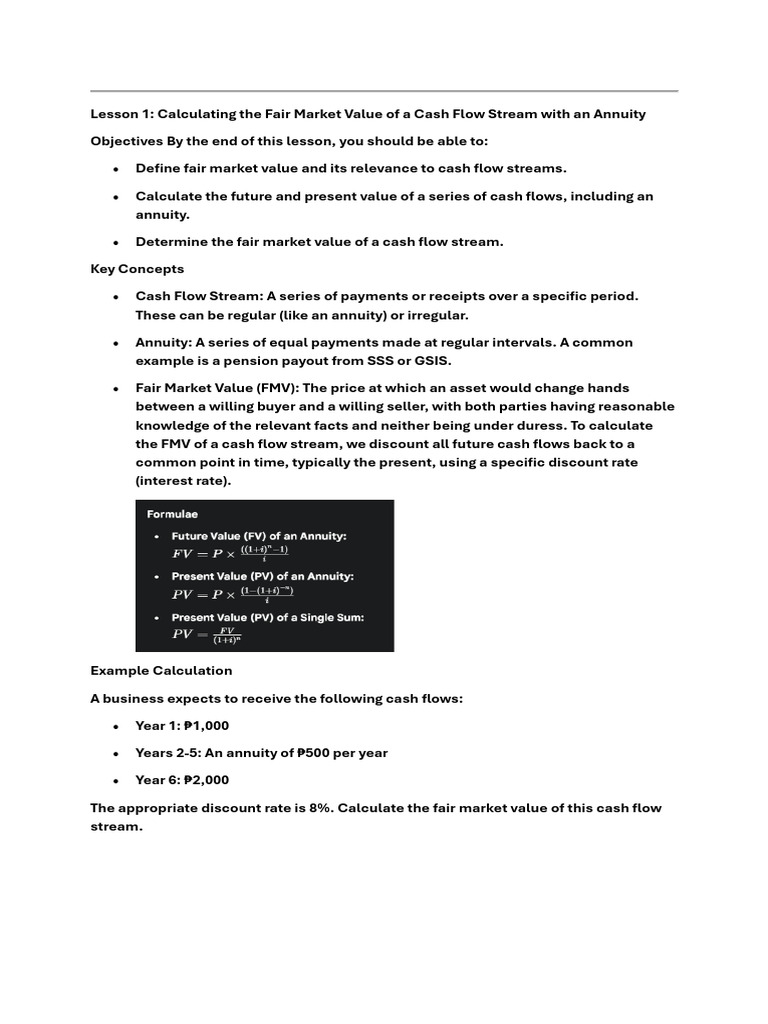 GM Cash Flow Deferred Annuity | PDF | Present Value | Life Annuity