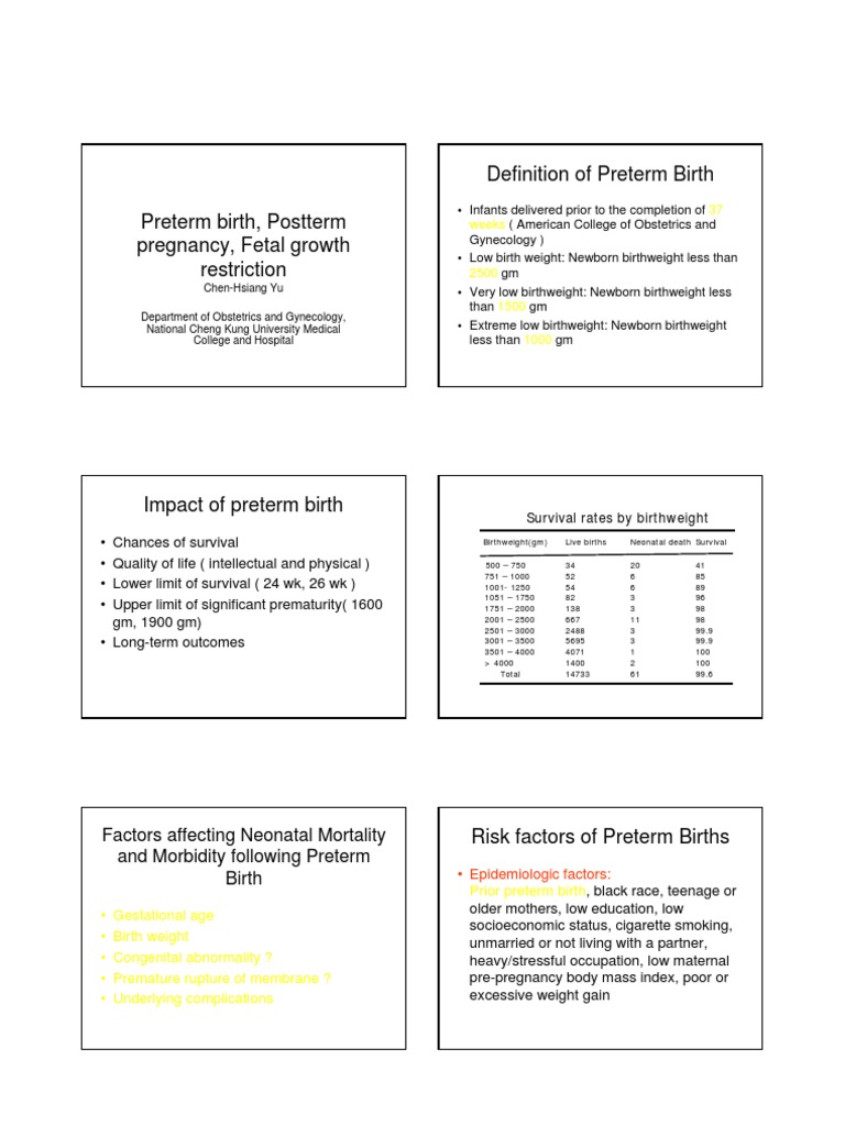 Preterm and Postterm Pregnancy Insights | PDF | Preterm Birth | Fetus