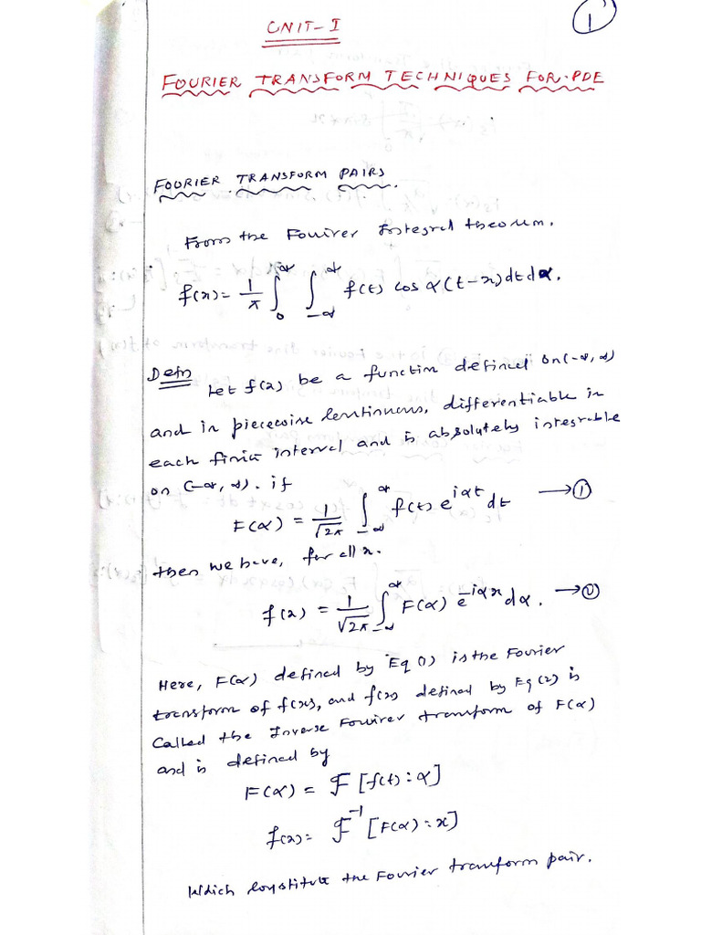 Unit 1 Fourier Transform 1 | PDF