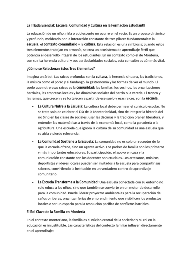 La Triada Esencial | PDF | Escuelas | Comunidad