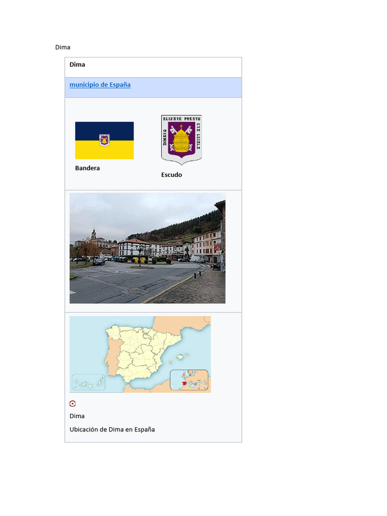 Dima: Municipio de Vizcaya, España | PDF