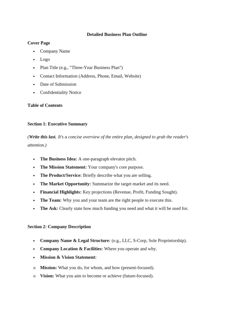 Comprehensive Business Plan Template | PDF | Marketing | Market ...