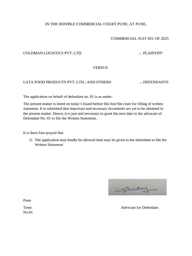 Adjournment Application 2 | PDF