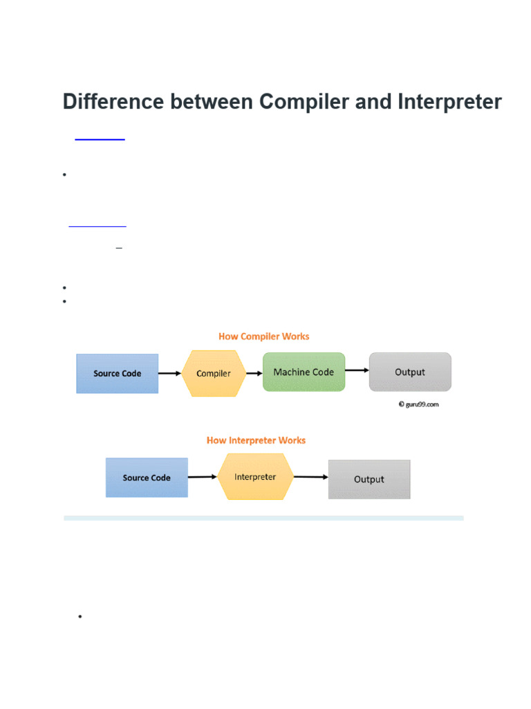 Difference Between Compiler and Interpreter | PDF | Compiler | Programming
