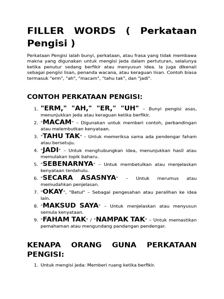 Filler Words | PDF