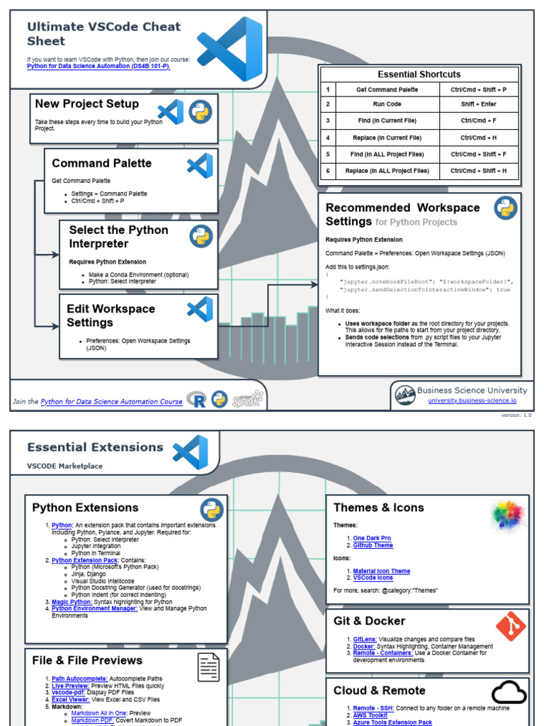 Ultimate Vscode Cheatsheet | PDF | Software | Computing