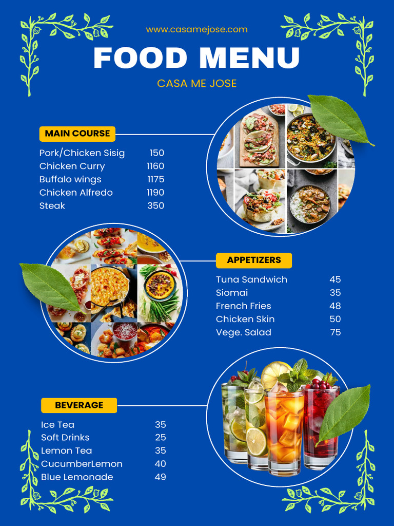 Yellow and Black Restaurant Food Menu - 20250701 - 191733 - 0000 | PDF