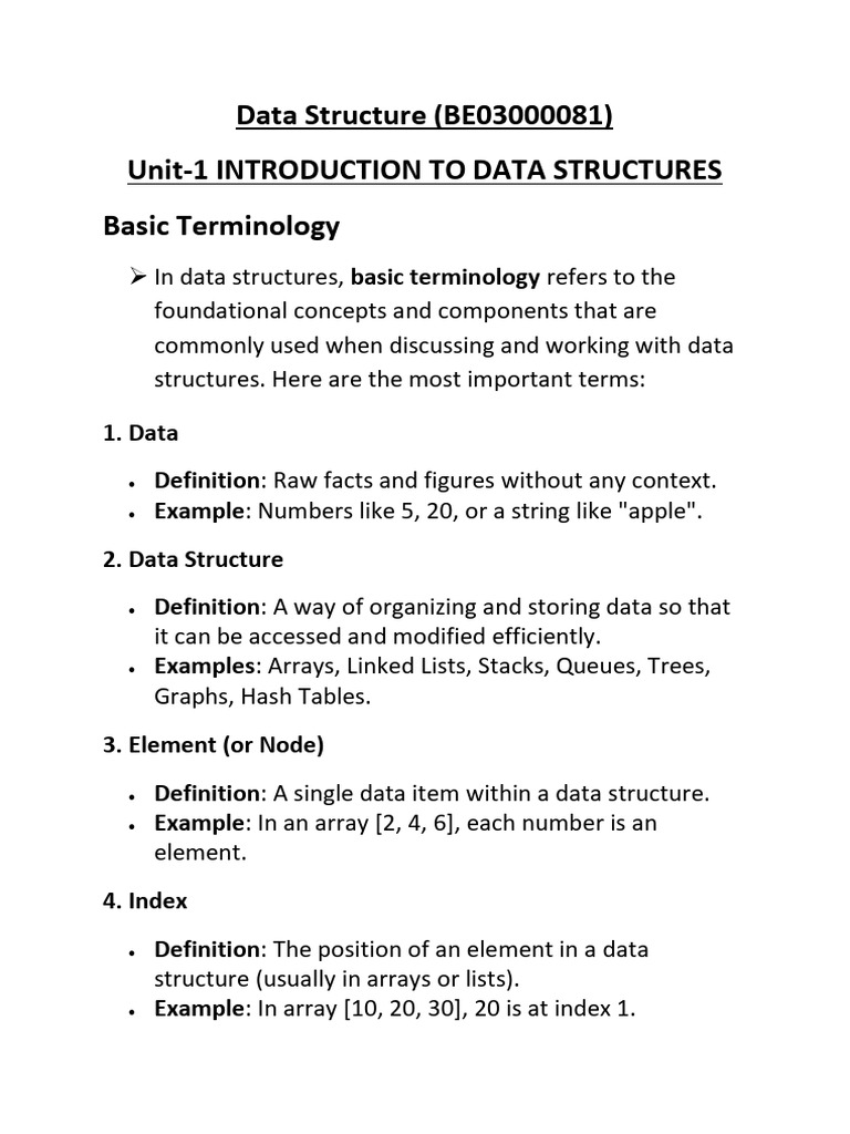 DS Unit-1 | PDF | Data Type | Data Structure