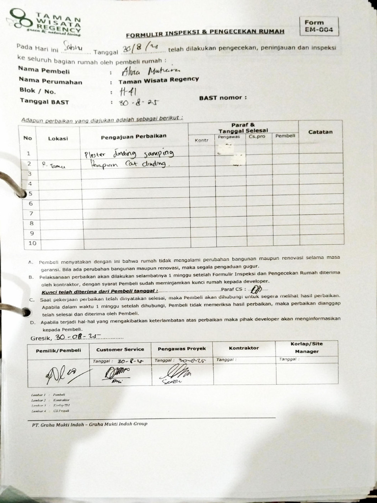 Form Komplain H-41 | PDF