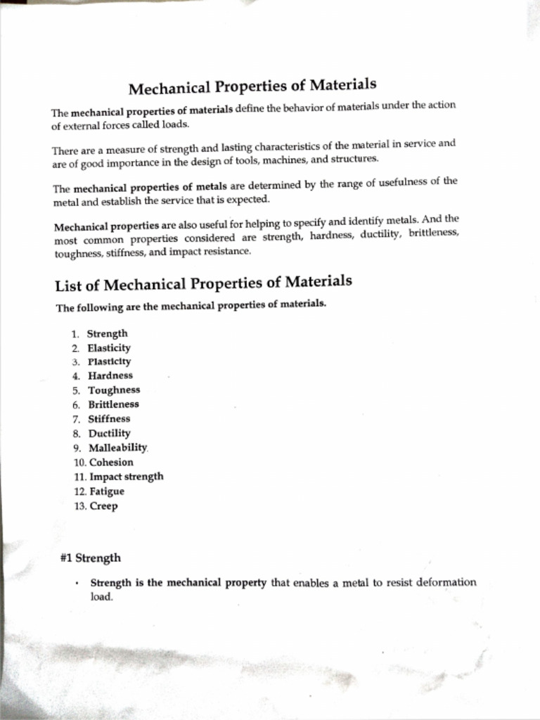 Mechanical Properties of Metals | PDF