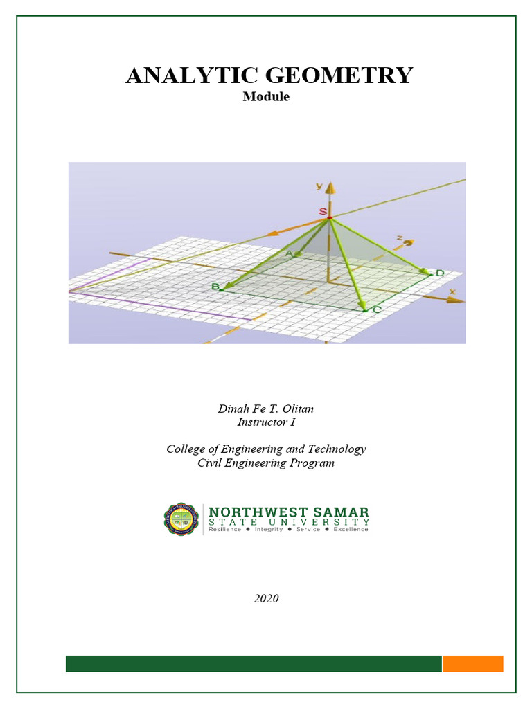 B4 Analytic Geometry Module 1 | PDF | Cartesian Coordinate System ...