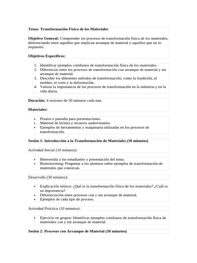 Transformacion Fisica de Materiales | PDF | Perforar | Extrusión