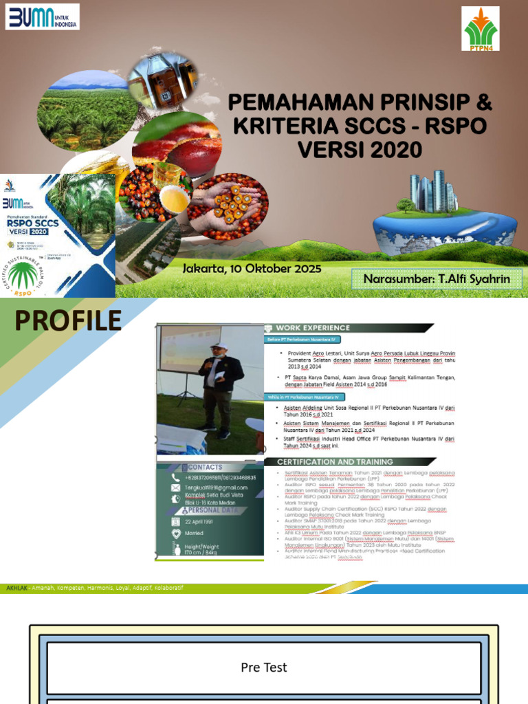 Panduan Sertifikasi SCCS RSPO 2020 | PDF