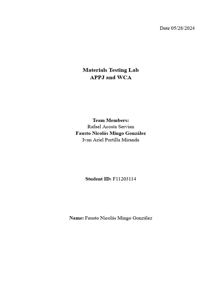 Appj and Wca Lab Report | PDF