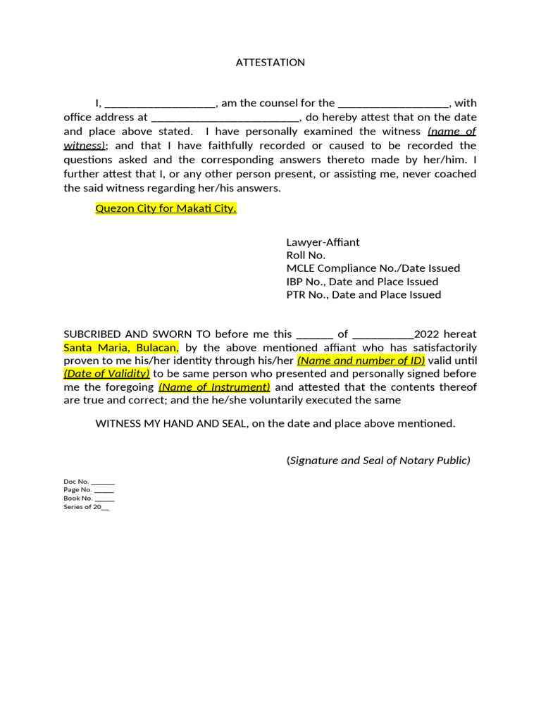 3 ATTESTATION Judicial Affidavit of Lawyer in Examination of Witness | PDF