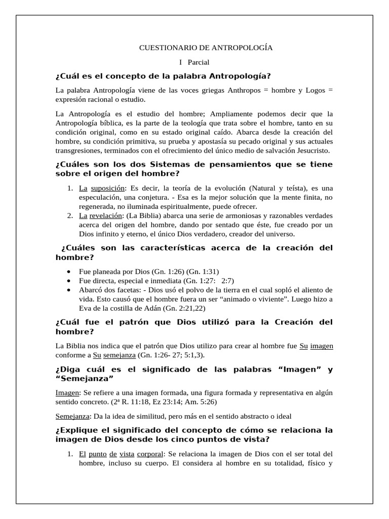 Conceptos Clave de Antropología Bíblica | PDF | Pecado | Satán