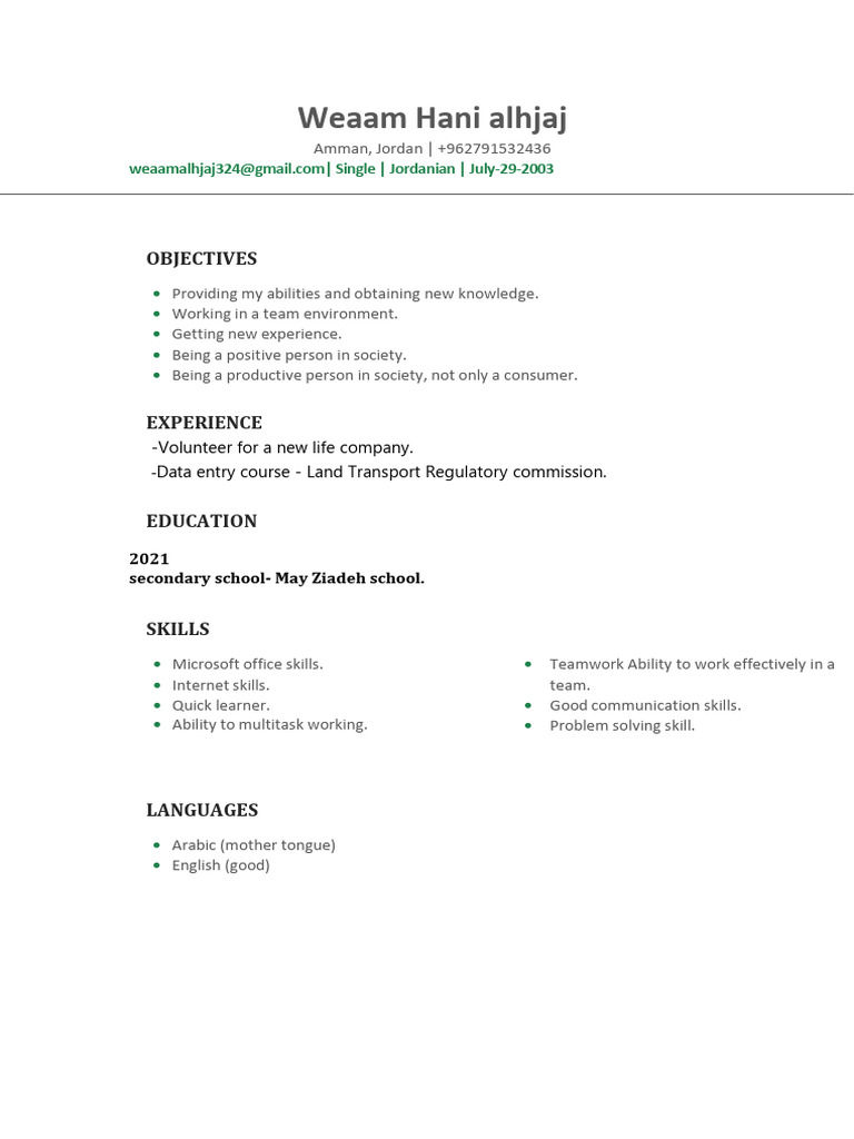 Weam CV | PDF
