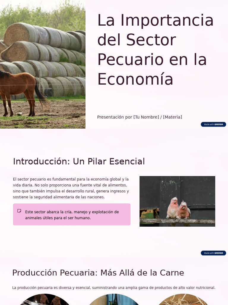 La Importancia Del Sector Pecuario en La Economia | PDF ...