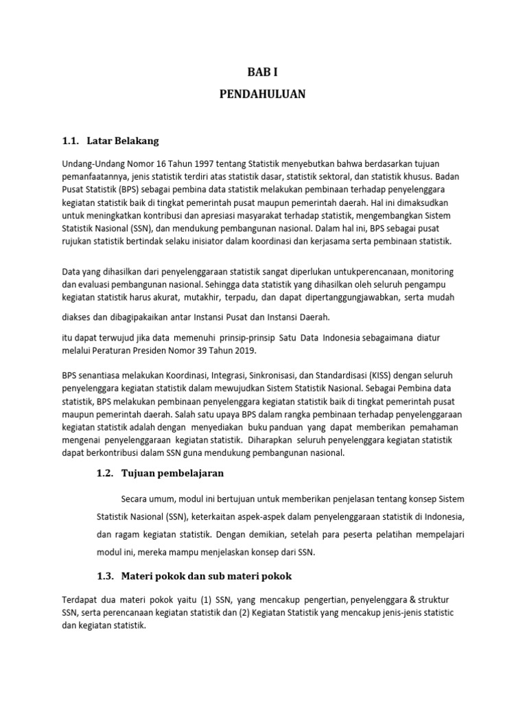 Modul Sistem Statistik Nasional | PDF
