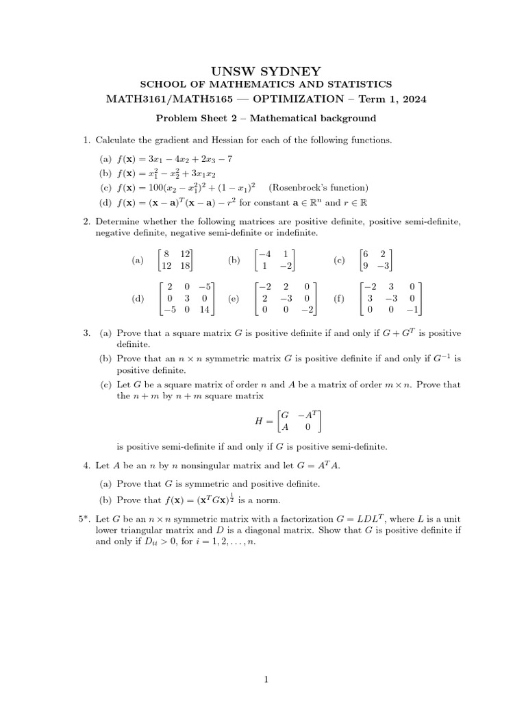 Optim Tut2 wk2 24 | PDF