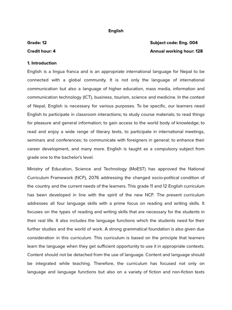 Grade 12 English Curriculum Overview | PDF | Verb | Educational Assessment