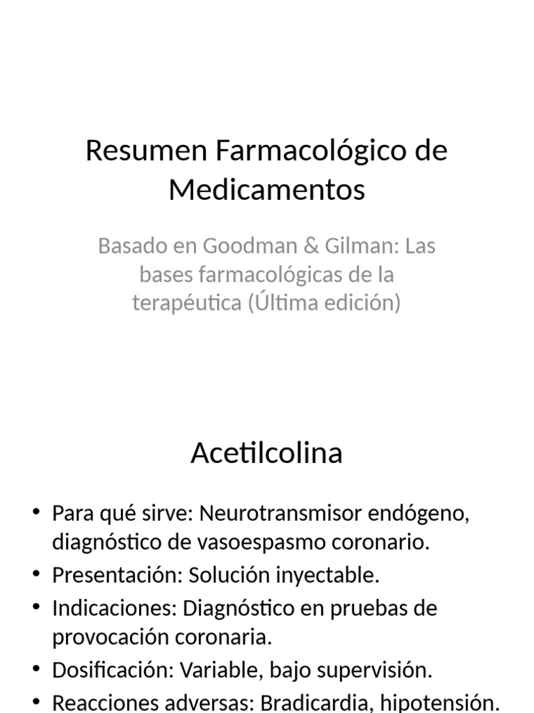 Medicamentos Goodman Gilman | PDF