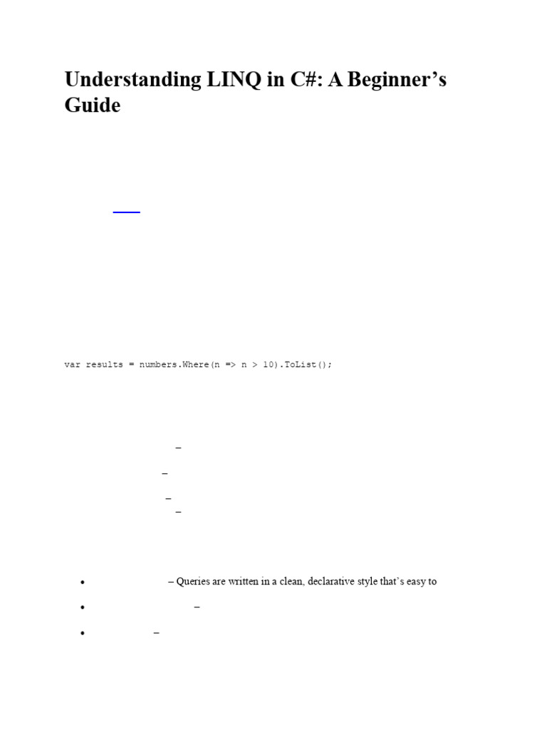 Understanding LINQ in C | PDF | Language Integrated Query | Computer Programming