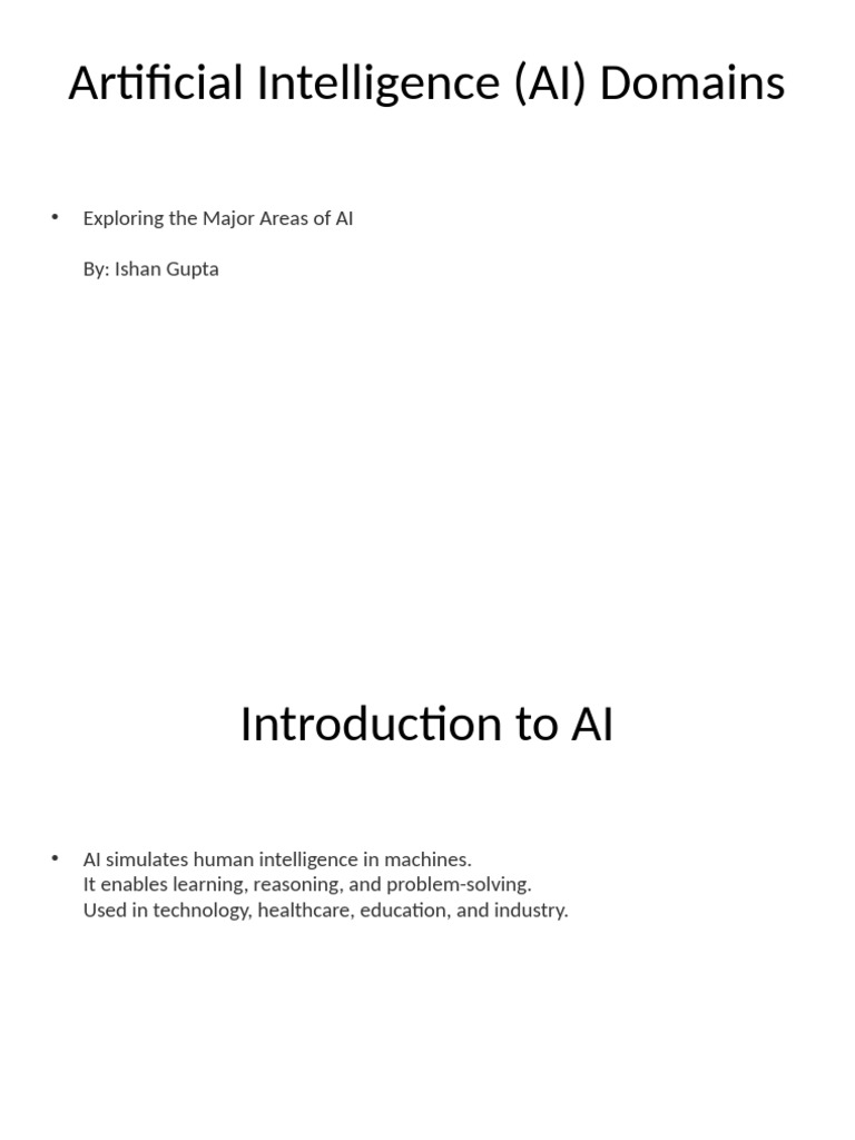 Major Domains of Artificial Intelligence | PDF