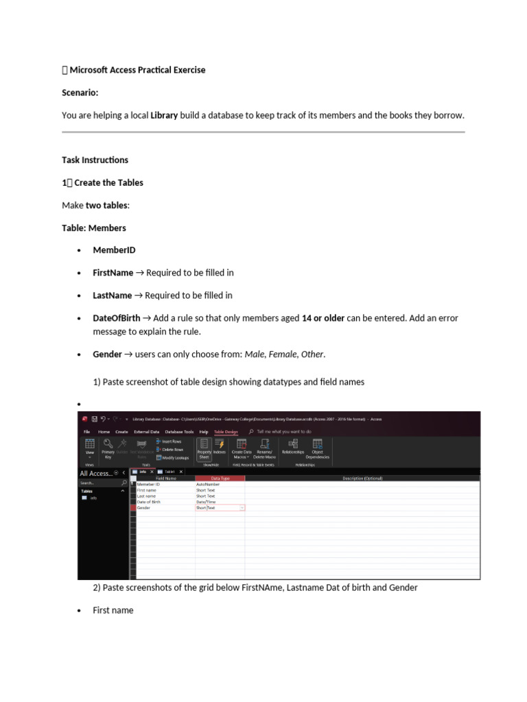 Library Database Design Exercises | PDF