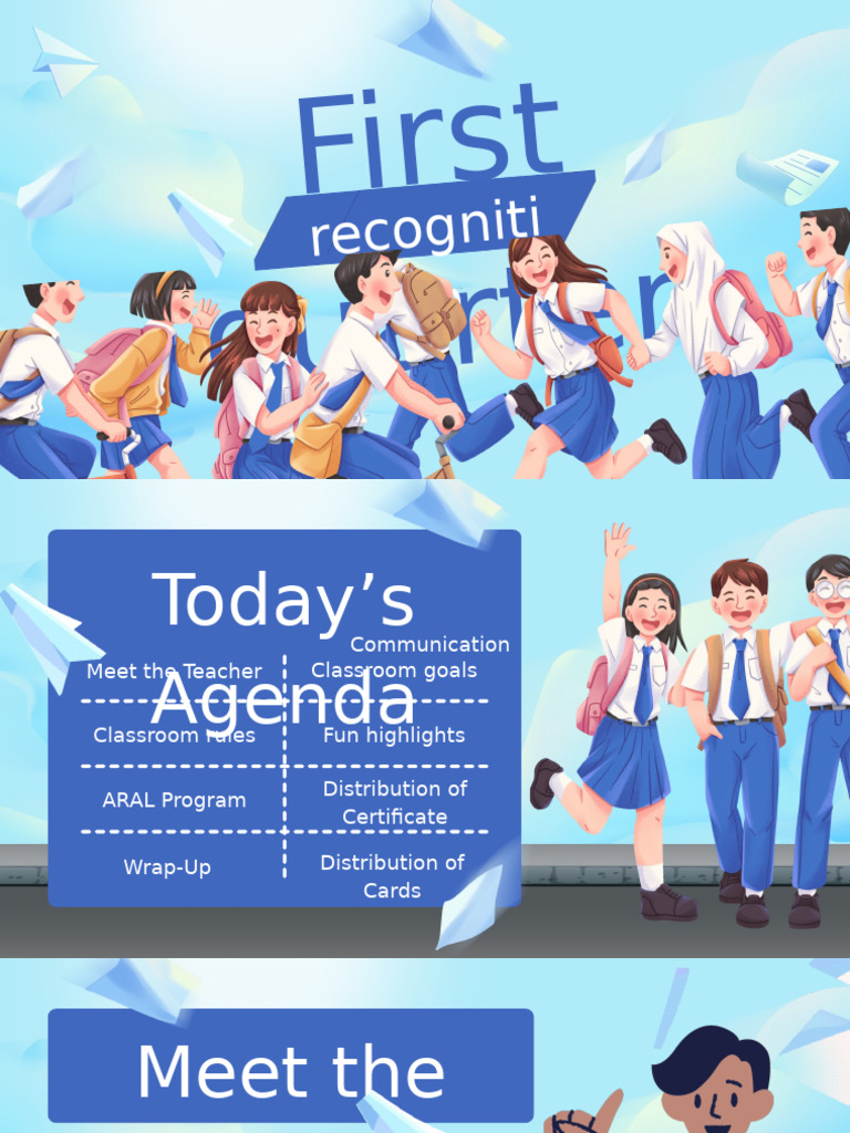 Back to School Classroom Orientation Educational Presentation in Blue ...