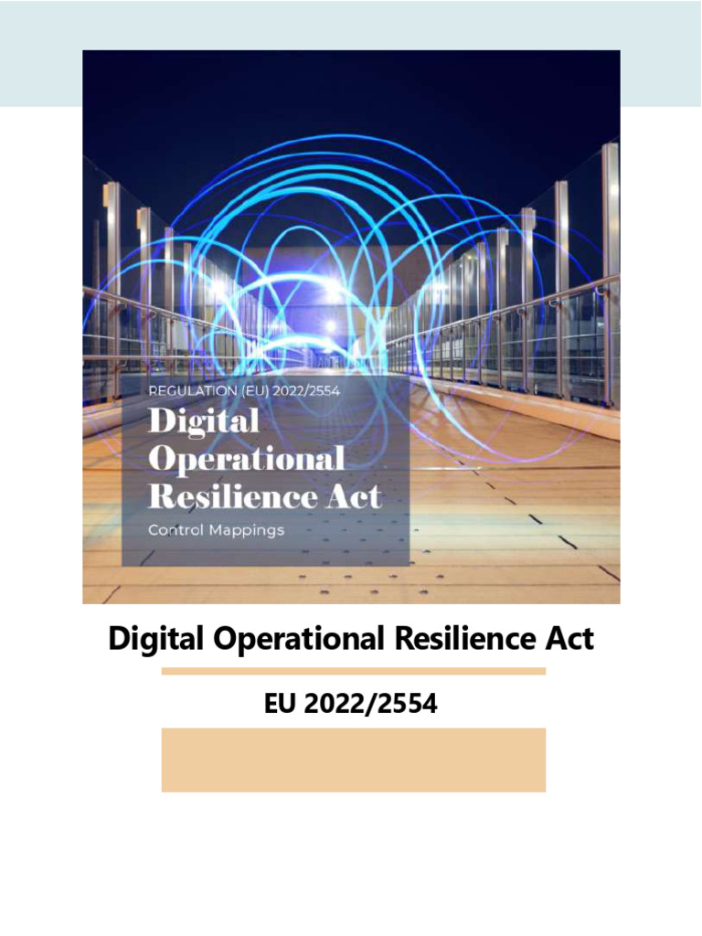 Digital Operational Resilience Act Controls | PDF | Regulatory ...