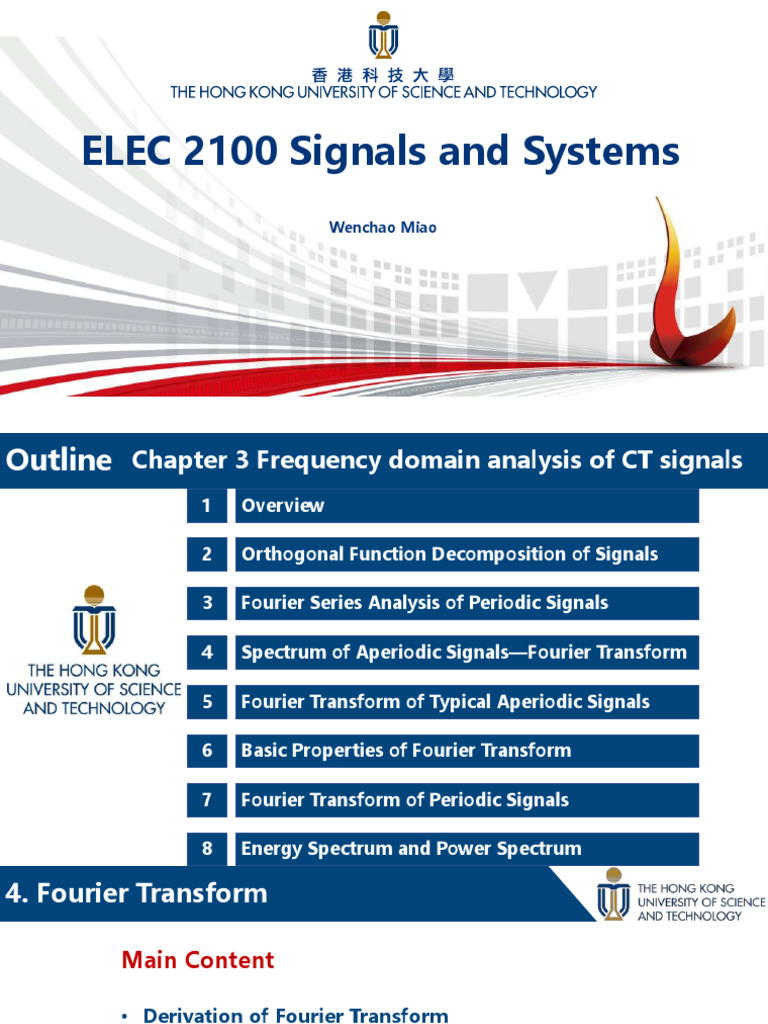 Chapter3.2 Frequency Domain Analysis of Continuous-Time Signals-1 | PDF ...