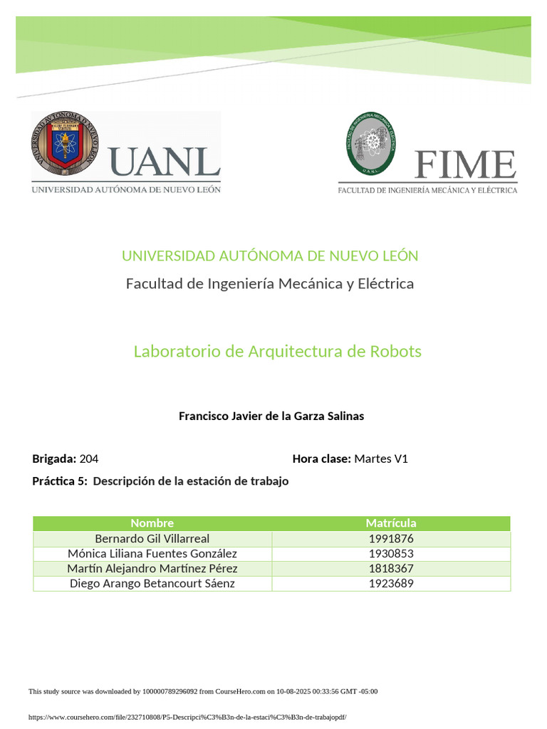 P5__Descripci__n_de_la_estaci__n_de_trabajo.pdf | PDF | Robot | Robótica