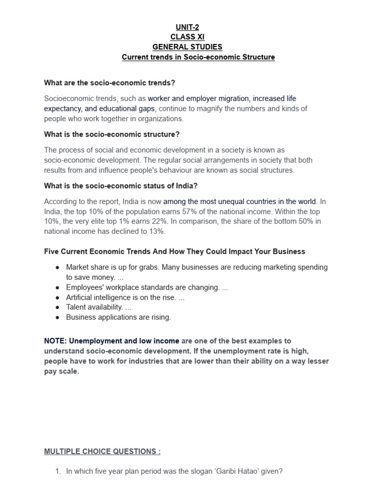 Resource 20250906110731 Unit-2 Current Trends in Socio Economic Culture ...