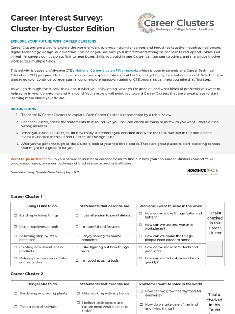 Career Interest Survey for Future Planning | PDF | Artificial ...